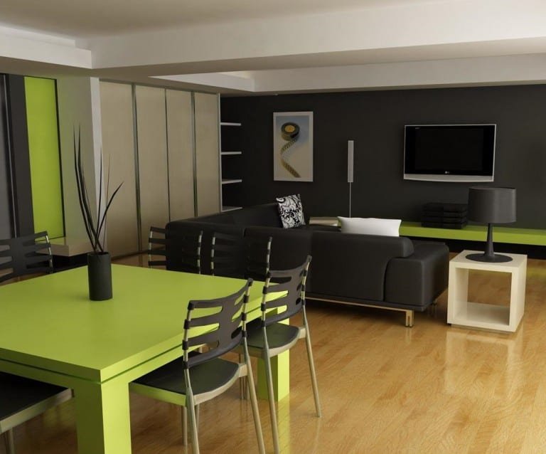 Colores que combinan con verde en pintura de paredes